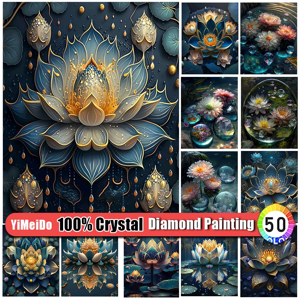YiMeiDo-100-Crystal-Diamond-Painting-Mandala-Lotus-Kit-Graffiti-Art ...