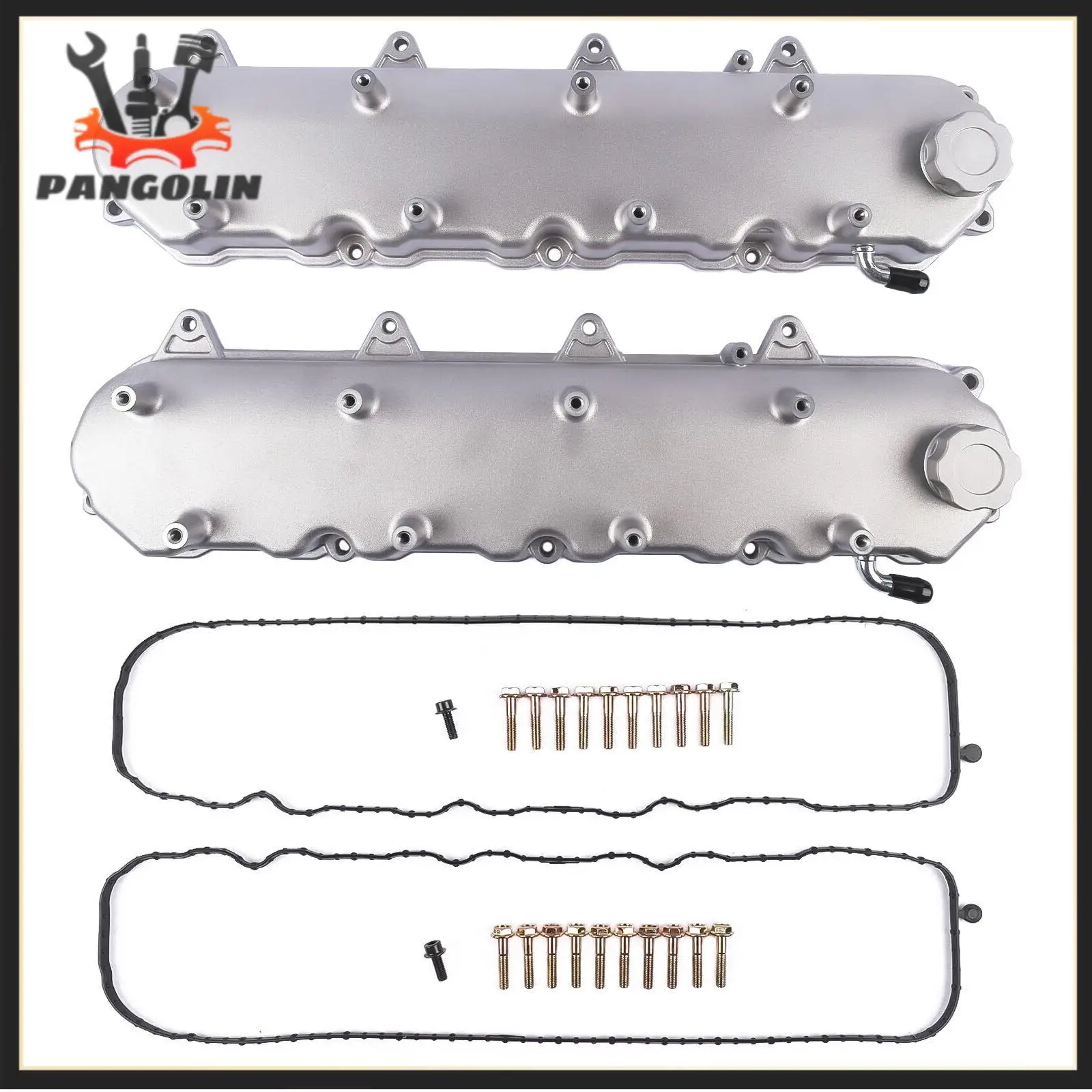 1Set Aluminum Valve Cover w/Coil Mount JM8083-1 8083-1 For Chevy Small ...