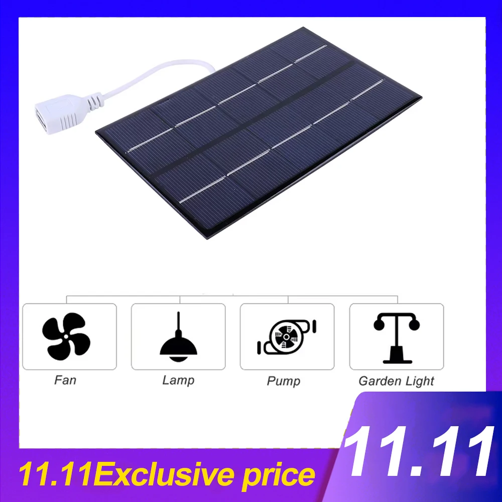 1pc-USB-Solar-Panel-5W-5V-DIY-Solar-Charger-88x142mm-for-3-5V-Battery ...