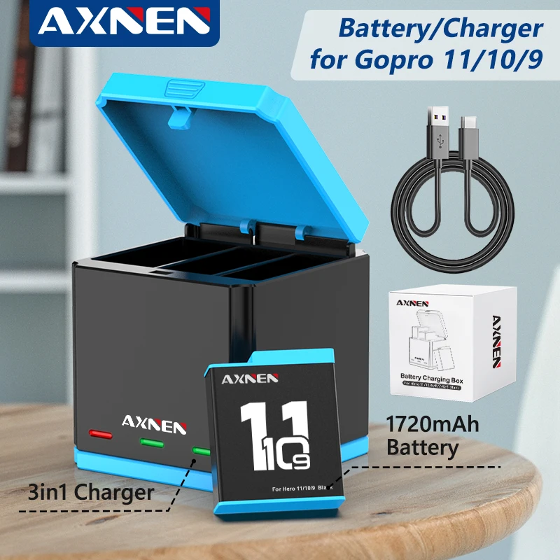 Battery-or-Charger-for-GoPro-Hero-11-10-9-1720mAh-Battery-Fast-Charging ...