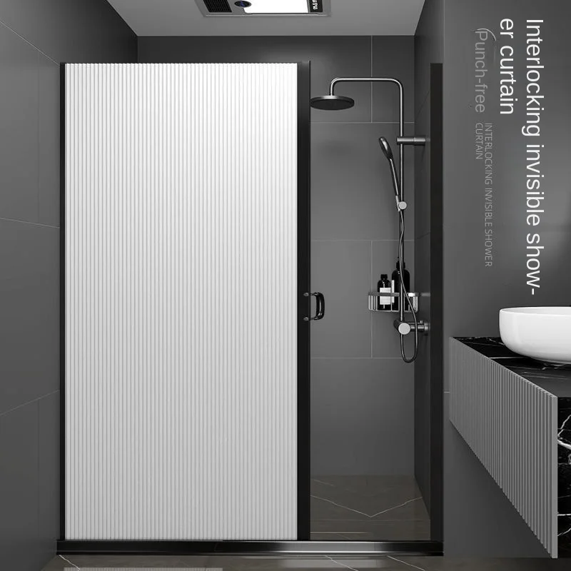 Bathroom Shower Nail-free Honeycomb Bathroom Screen Invisible Shower ...