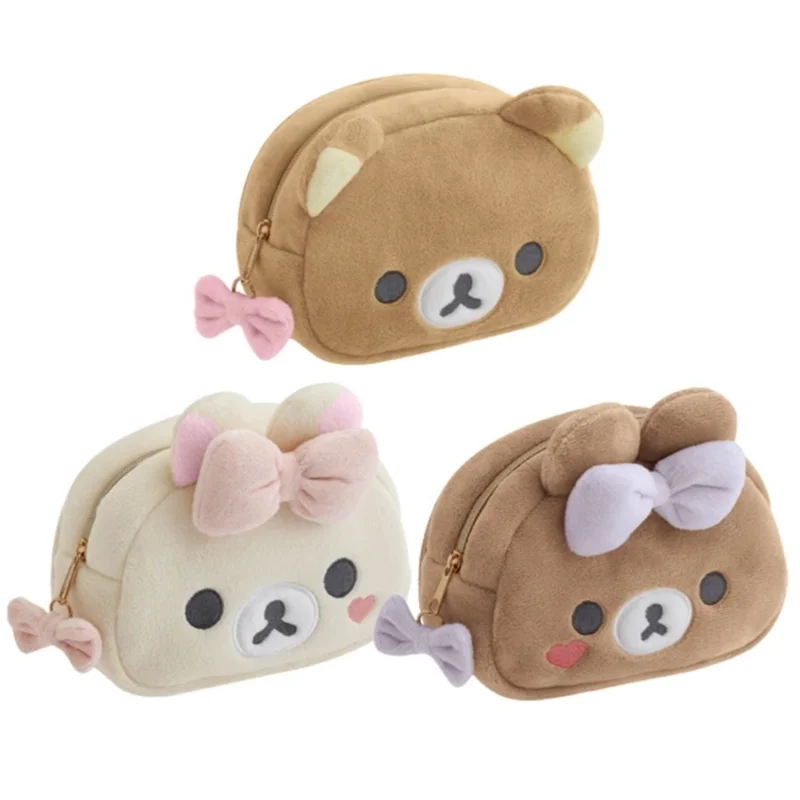 Rilakkuma Korilakkuma Bow Plush Makeup Bag With Mirror Storage ...