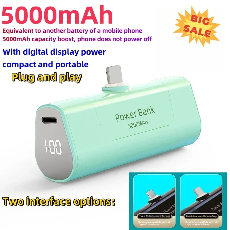 Mini-bater-a-externa-de-5000mAh-Powerbank-port-til-peque-o-con-pantalla ...