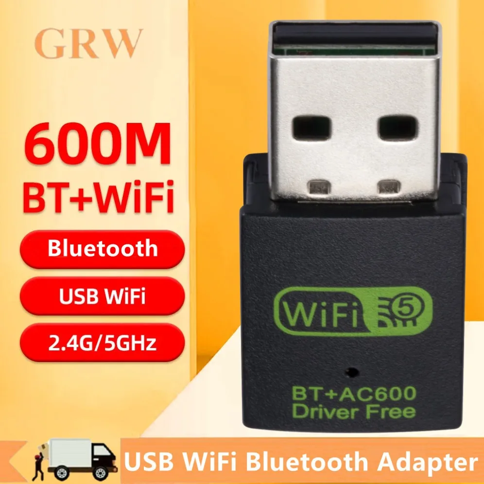USB-WiFi-Bluetooth-Adapter-600Mbps-Dual-Band-2-4-5Ghz-Wireless-WiFi ...