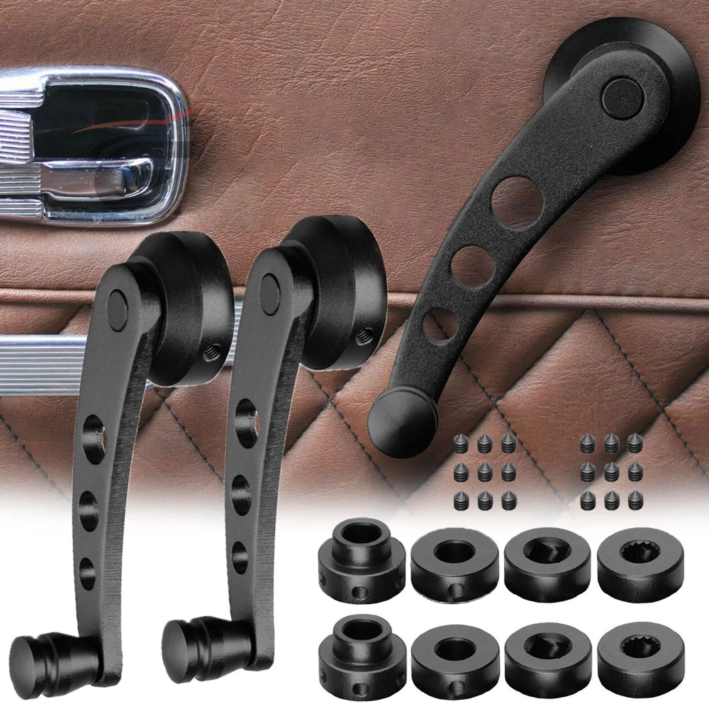 2pcs Car Window Handle Winder Riser Aluminum Alloy Universal Riser ...