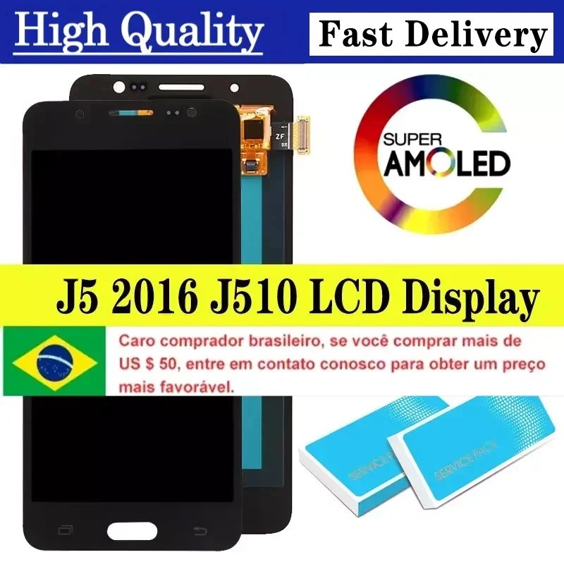 TFT-OLED-Super-AMOLED-LCD-for-Samsung-J5-2016-LCD-Display-J510-J510F ...
