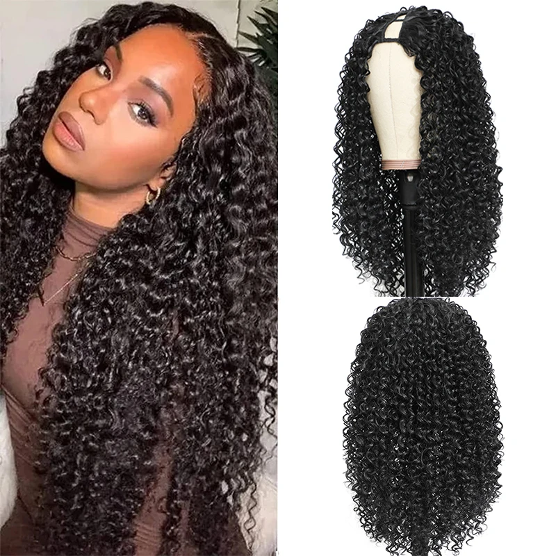 Peruca-encaracolada-parte-sint-tica-V-para-mulheres-cabelos-longos ...