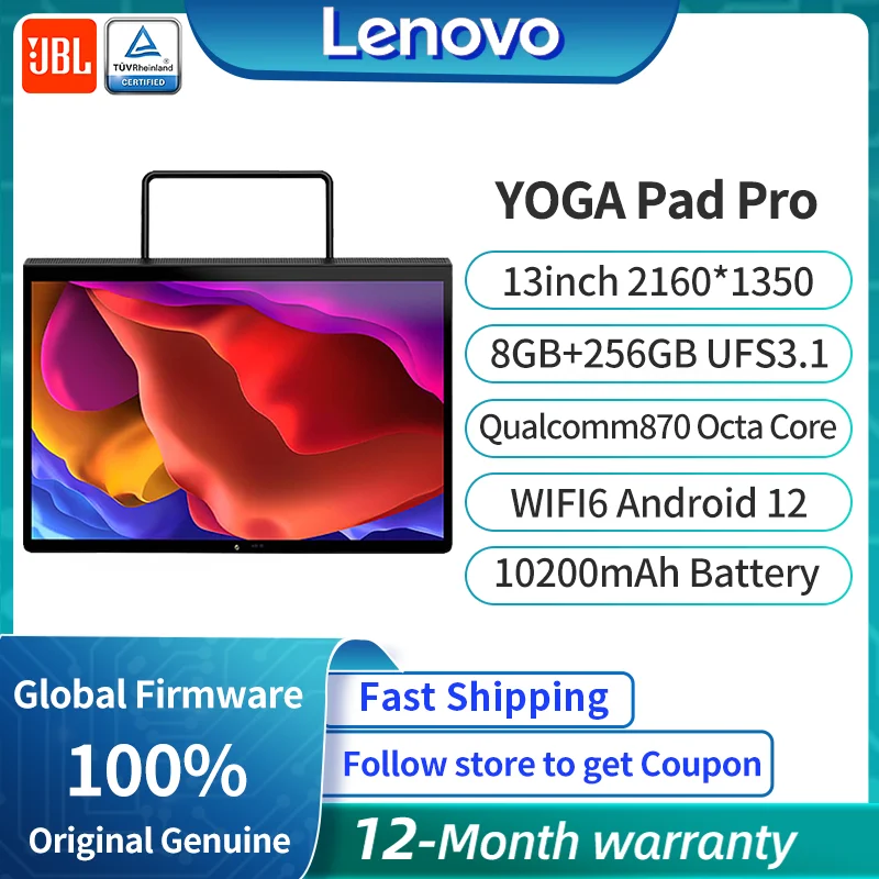 Lenovo YOGA Tab 13 YOGA Pad Pro 13 inch Android 12 Tablet 8GB Ram 256GB ...