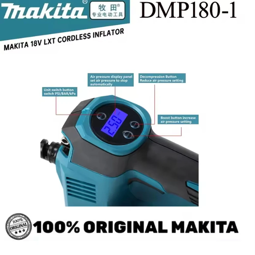 DMP180-1 18V MAKITA Lithium-Ion Cordless Inflator Bare Tool For Car ...