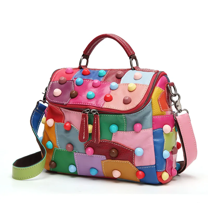 Sac-de-Message-en-cuir-v-ritable-souple-pour-femmes-sac-paule-Patchwork ...