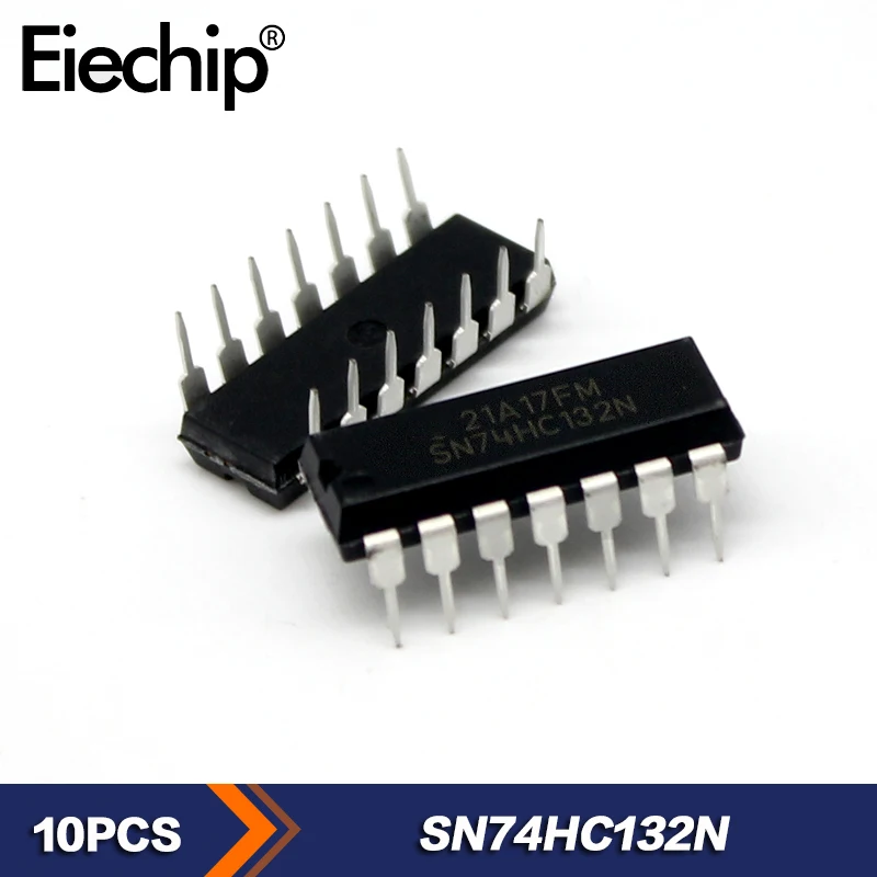 10PCS SN74HC132N 74HC132 DIP 14 집적 회로 쿼드 2 입력 NAND Schmitt trgger 새로운 ...