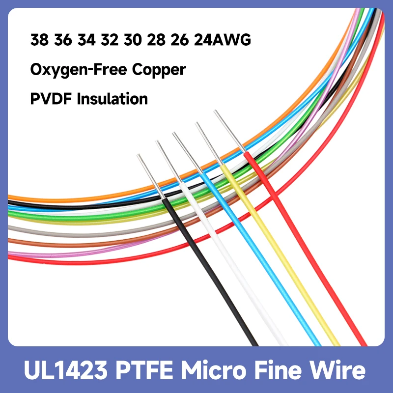 5/10/50/100m PTFE Silver Plated Single Core Cable 38 - 24AWG PVDF ...