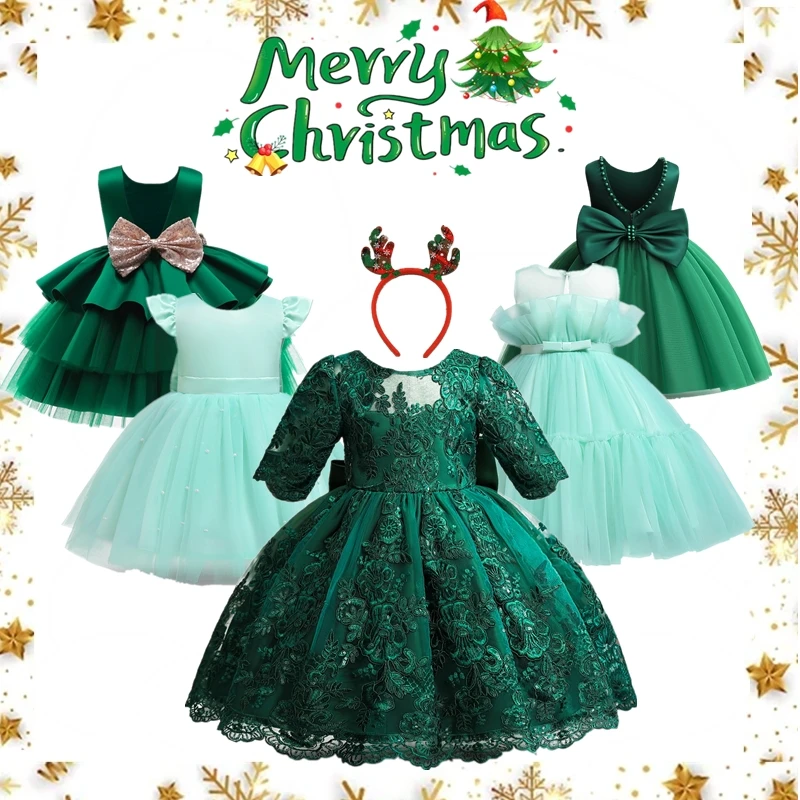 Vestidos-verdes-de-Navidad-para-ni-a-peque-a-vestido-de-noche-de ...
