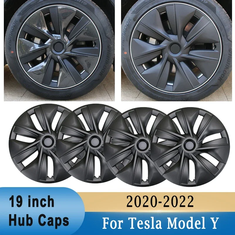 4PCS 19 inch Hub Caps For Tesla Model Y 2020-2022 Wheel Protection Hub ...