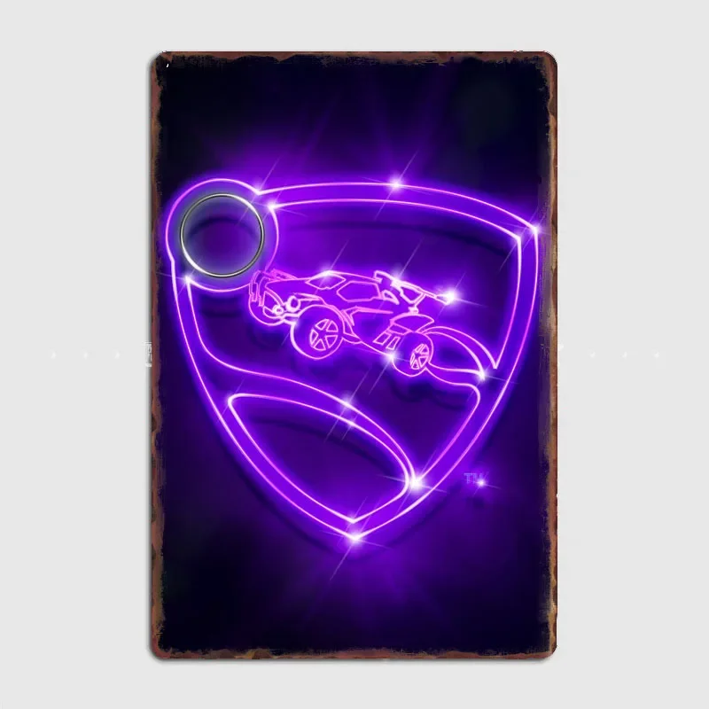 Rocket-League-Violet-Logo-Neon-Sign-Cartaz-de-Metal-Garage-Room-Wall ...