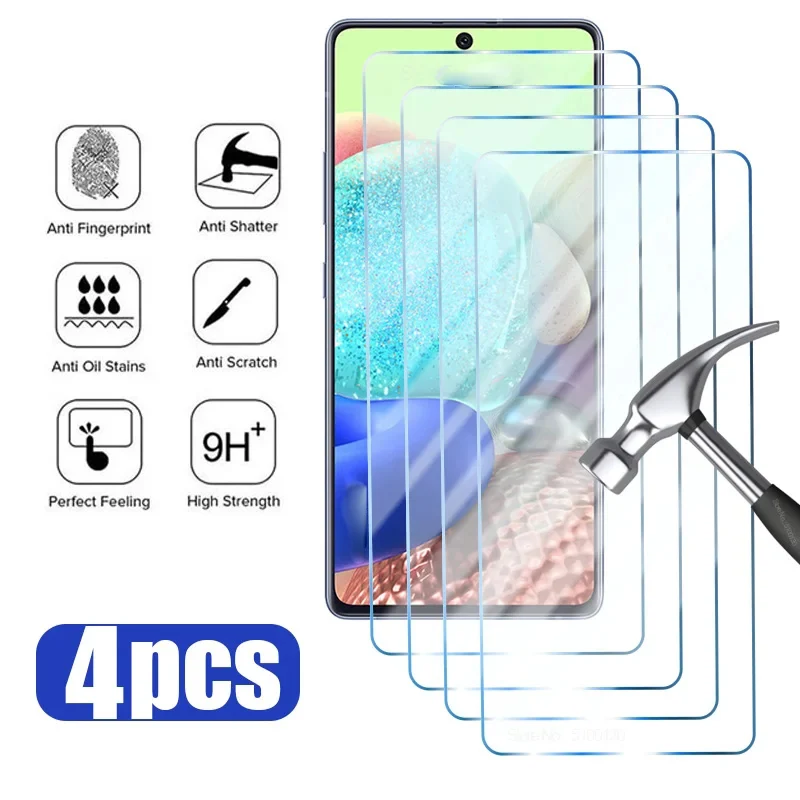 4Pcs Tempered Glass For Samsung Galaxy A54 5G A14 A24 A34 M14 M54 ...