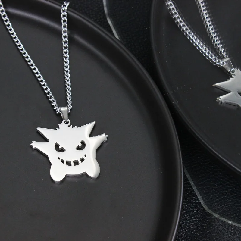 Gengar-collar de suéter de acero inoxidable con colgante de Pokémon ...