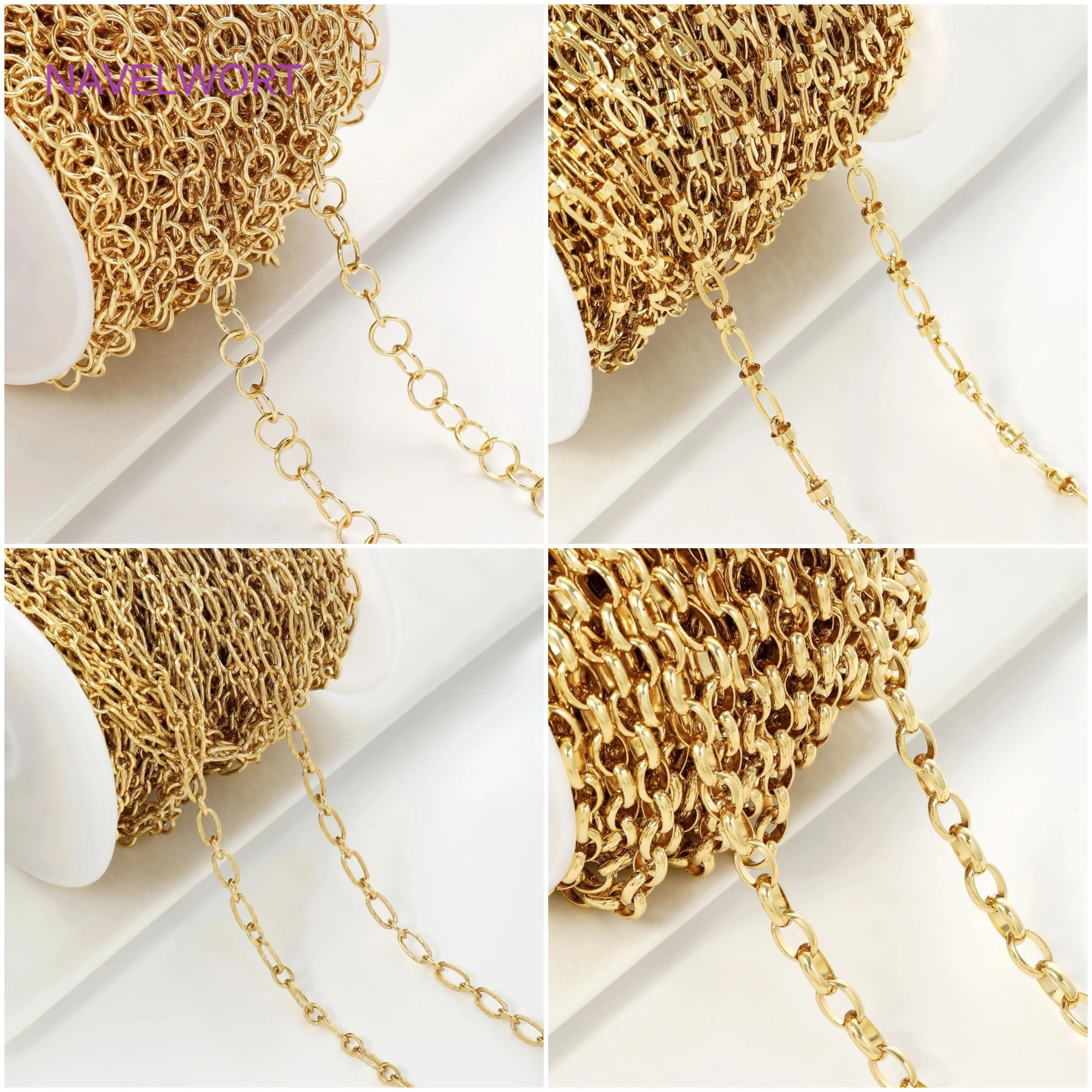 Wholesale 18K Gold Plated Bulk Cable Chains,Brass Spool Chains For ...