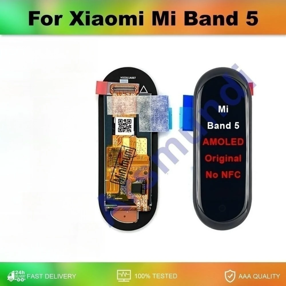 Оригинальный AMOLED для Xiaomi Mi Band 5, ЖК-дисплей, преобразователь сенсорного экрана в сборе ...