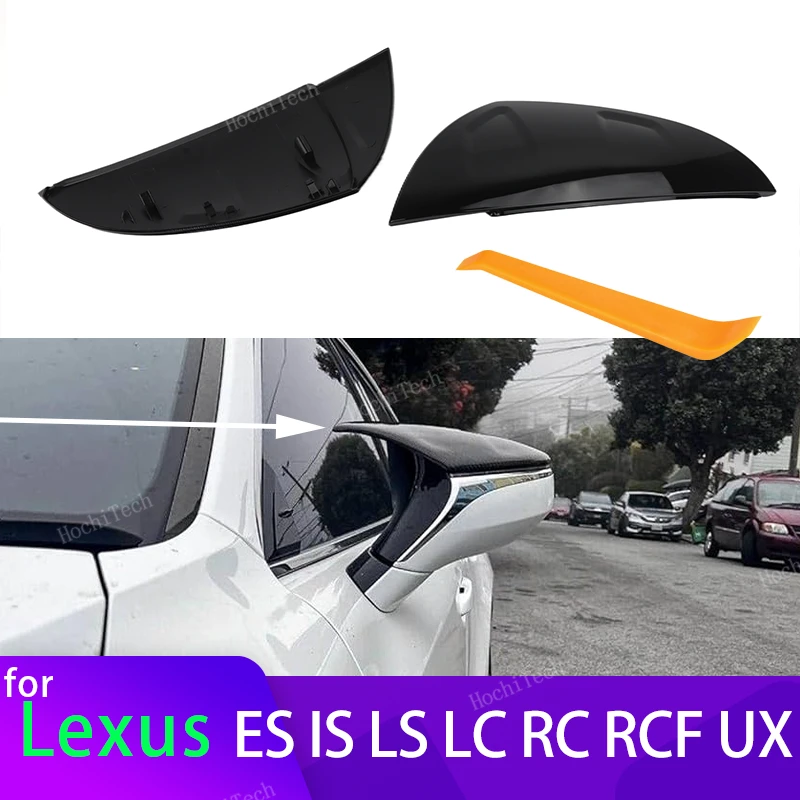 for Lexus ES IS LS LC RC RCF UX 2 Pcs External Bright Black Car Wing ...