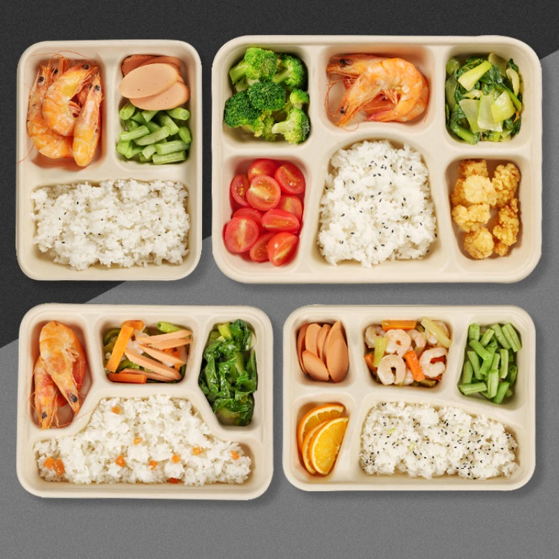 Large-Capacity-Disposable-Packaging-Box-Multi-Compartment-Paper-Lunch ...