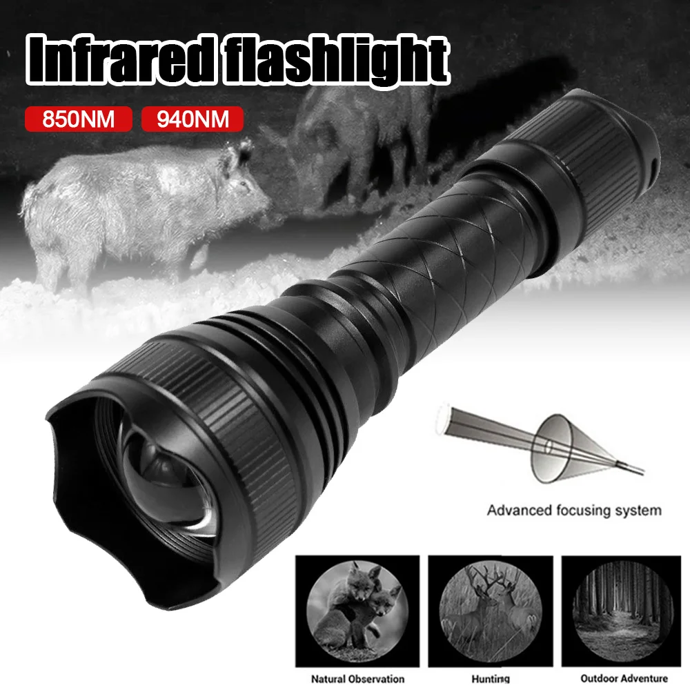 T21-Infrared-IR-850nm-940nm-Night-Vision-LED-Tactical-Flashlight-Zoom ...