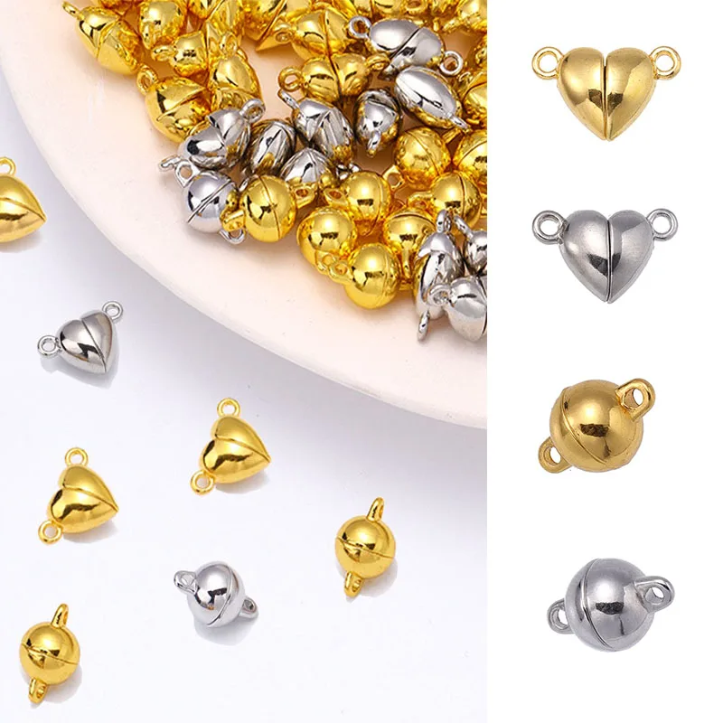 5Pairs-Love-Heart-Magnet-Clasps-Connector-Round-Magnetic-Charms-For ...