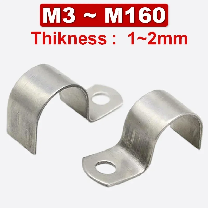 304-Stainless-Steel-P-type-Single-Side-Pipe-Clamp-Half-Single-Hole ...