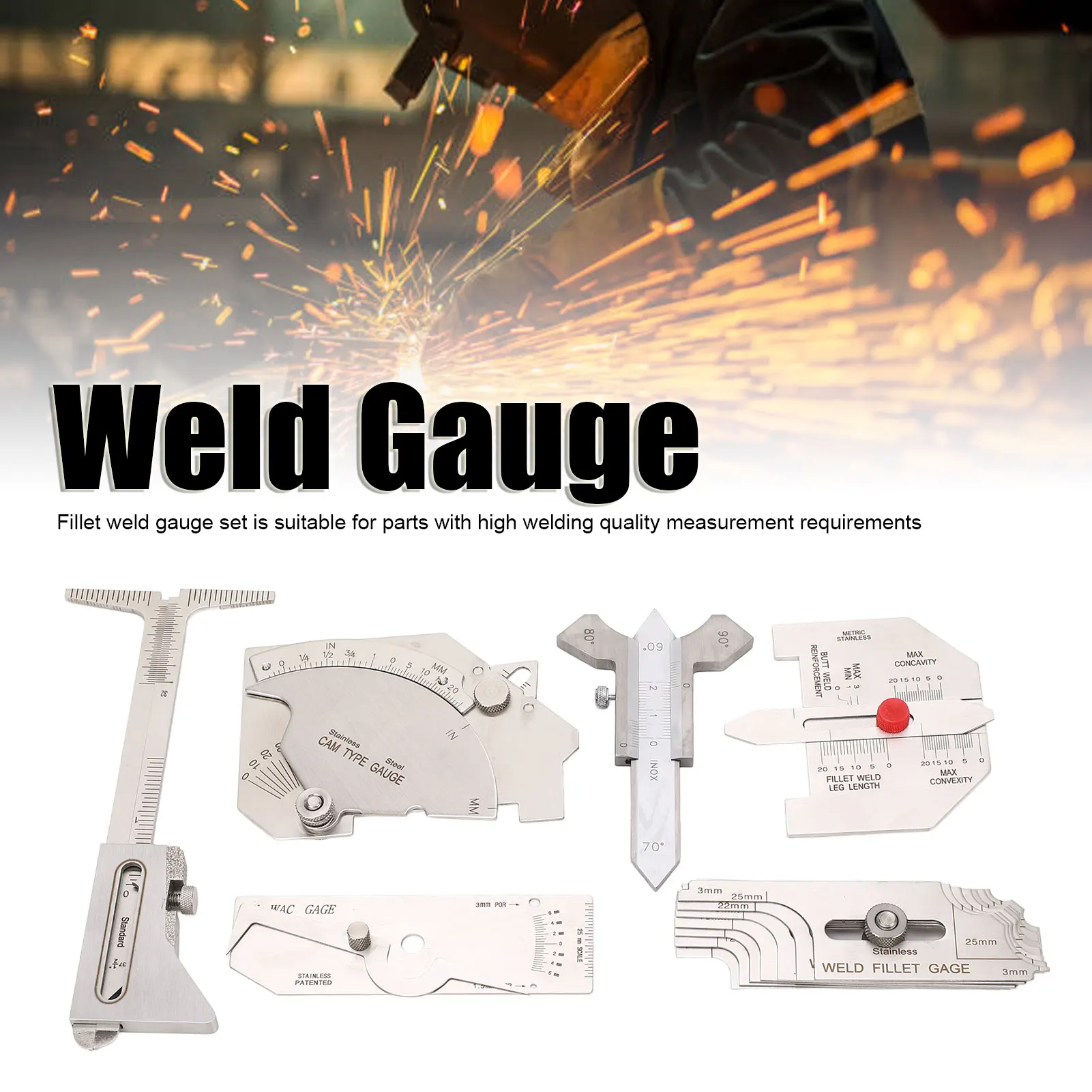 Welding Gauge Weld Inspection Gage Weld Seam Bead/Fillet/Crown Test ...