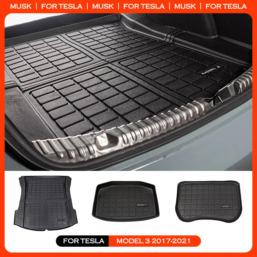 TPE-Car-Rear-Trunk-Mat-For-Tesla-Model-3-2017-2021-Waterproof ...