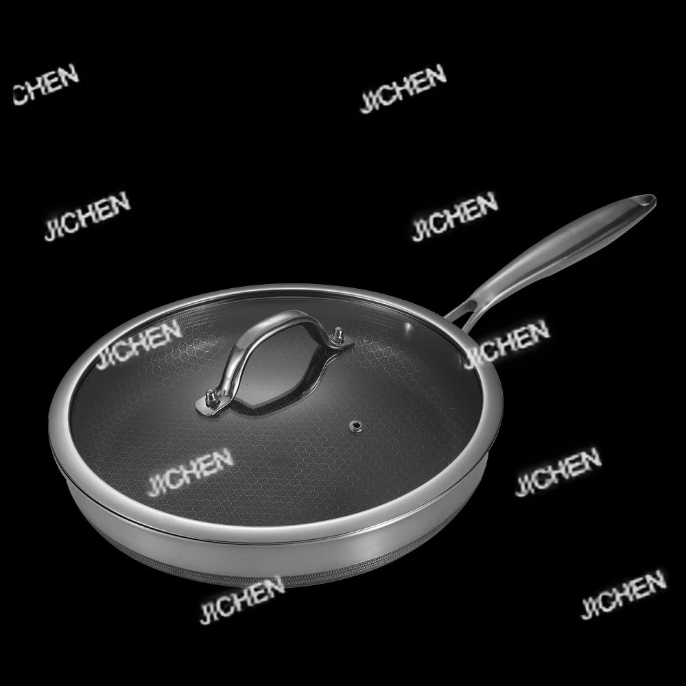 13 Pc Hex Hybrid Cookware Set W/ Lids Non Stick Stainless Steel Wok ...