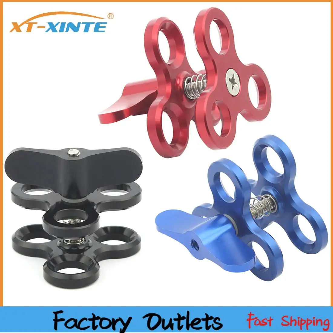 Butterfly Clip Diving Ring Light Tray Bracket Adapter Ball Head Clamp ...