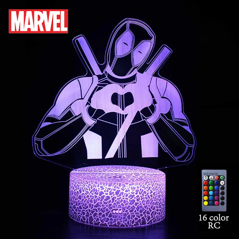 Marvel Deadpool Led Lamp Movies Figures for Bedroom Decorations 3D ...