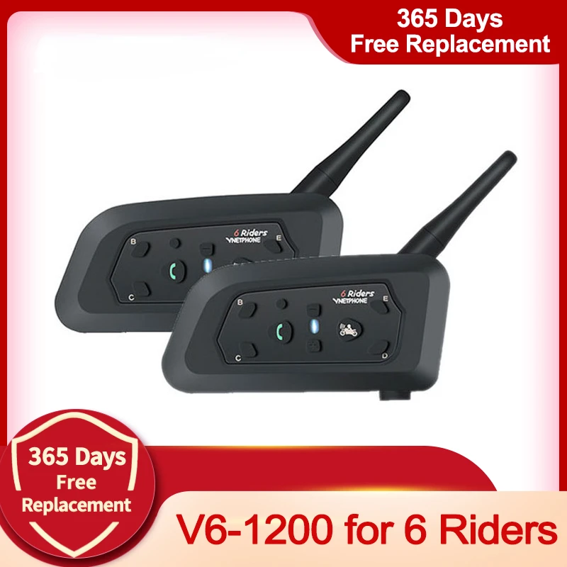 Vnetphone V6 Multi BT Interphone 1200M Motorcycle Bluetooth Helmet ...