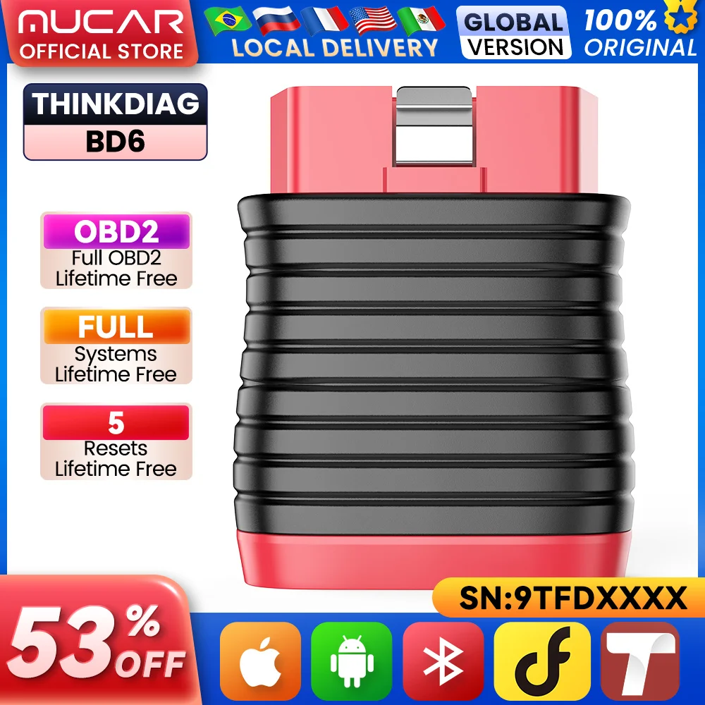 THINKCAR BD6 OBD2 Car Scanner ABS SRS TCM TPMS Engine Code Reader Auto ...