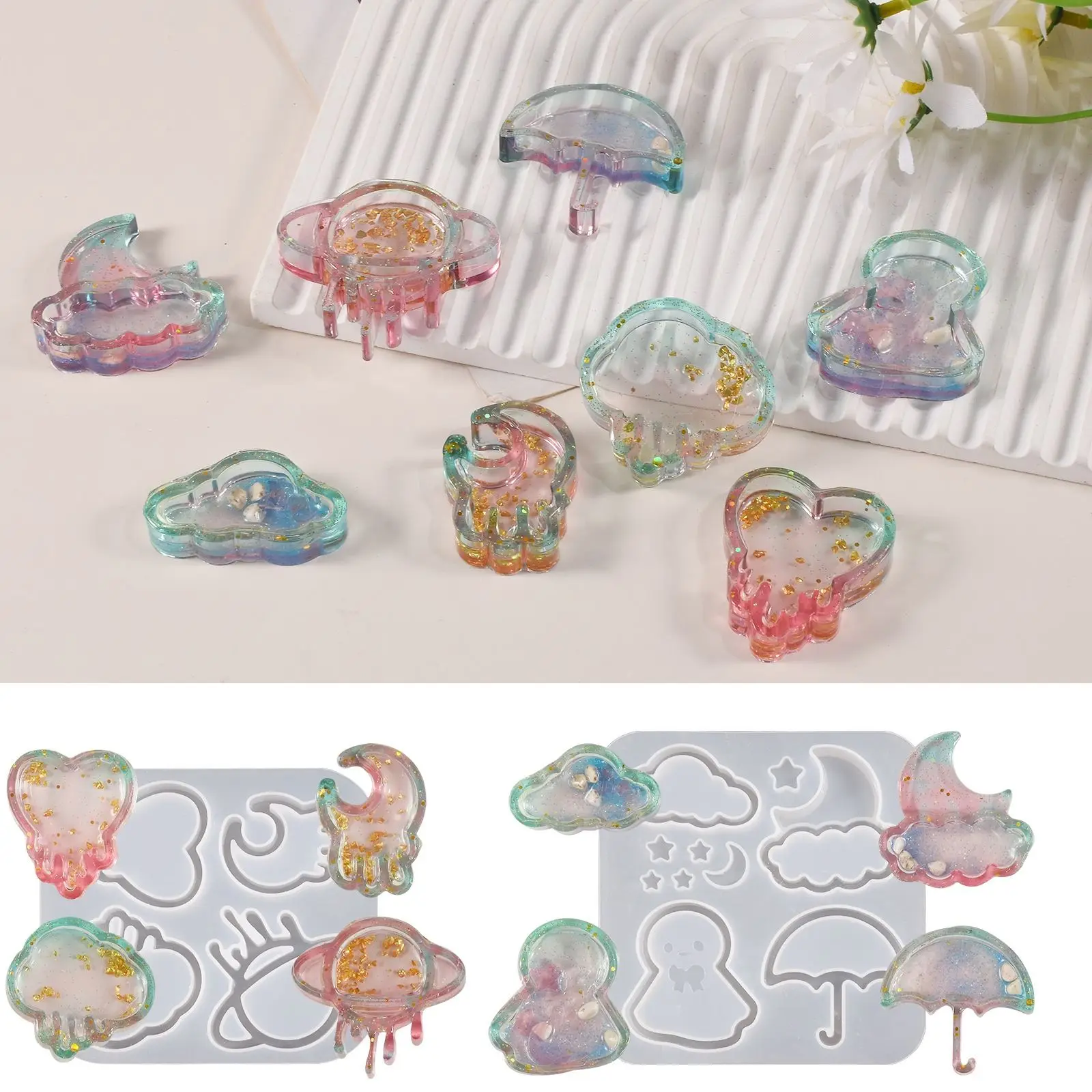 DIY-Crystal-Epoxy-Resin-Mold-Spaceship-Quicksand-Keychains-Bag-Hanging ...