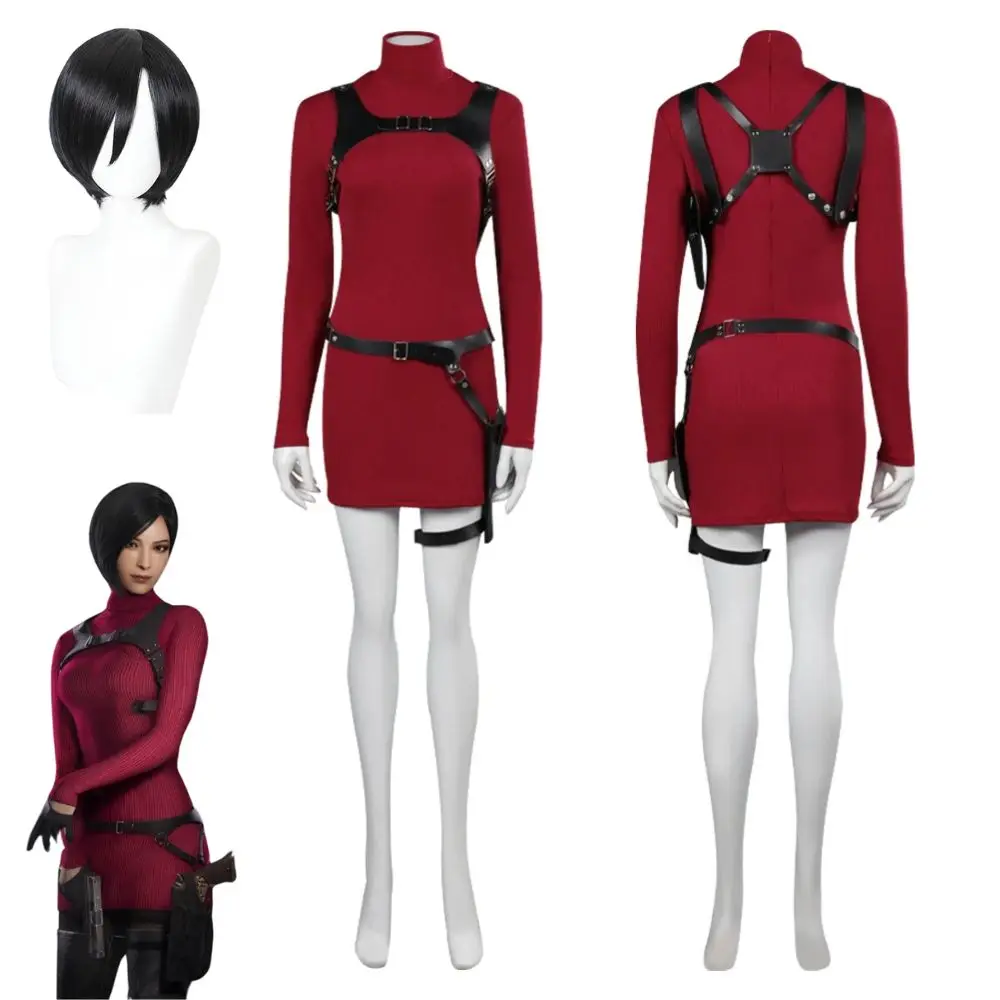Female-Resident-4-Ada-Wong-Cosplay-Costume-Dress-Belt-Outfits-Fantasia ...