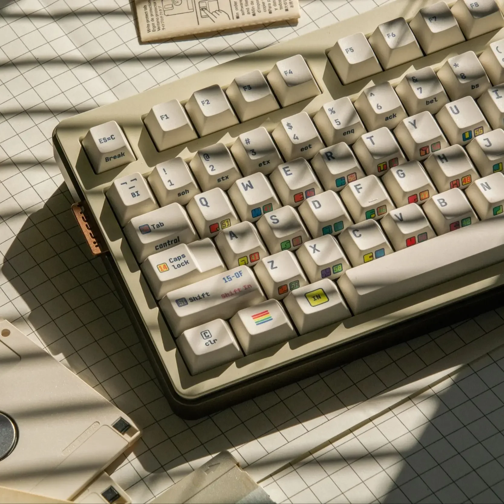 ASCII-Table-Dye-Sublimation-Cherry-Profile-PBT-Keycaps-For-C64-Style ...