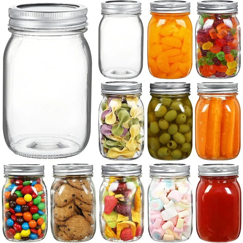 16 oz Wide Mouth Mason Jars 12 Pack Glass Canning Jars – Tranquil Home ...