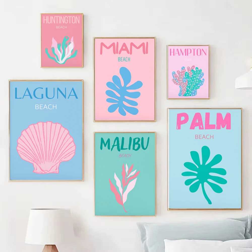 Preppy-Boho-Coastal-Mykonos-Miami-Beach-Travel-Minimalist-Style-Poster ...