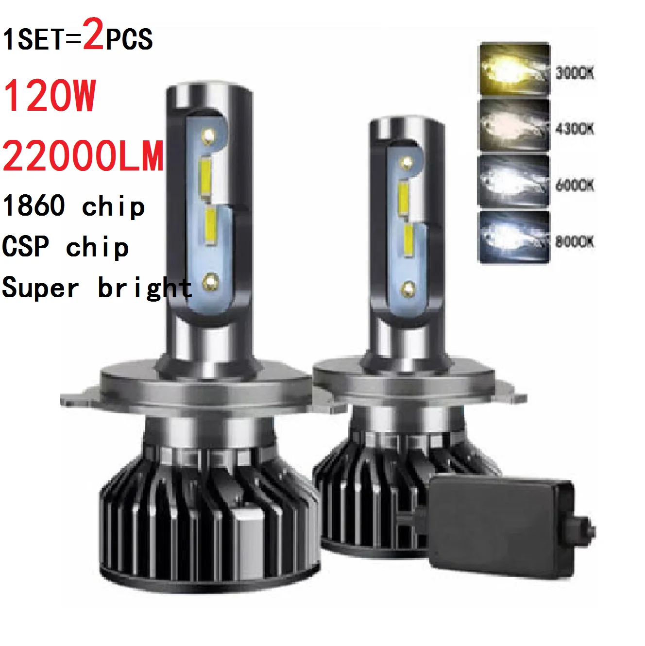 22000LM-4500K-6000K-8000K-HB3-HB4-9005-9006-H3-H1-H7-H4-H11-9012-Bulb ...