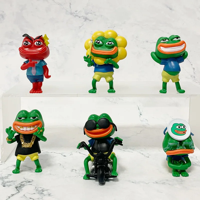 6Pcs-set-Cartoon-Sad-Frog-Krypton-Gold-Player-Orphaned-Frog-Action ...