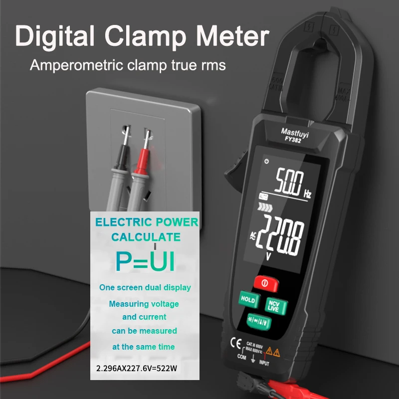 Big Screen Fy382 Digital Clamp Meter Voltmeter Digital Multimeter ...