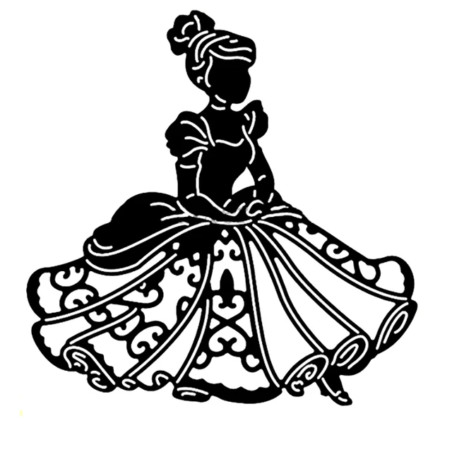 Cinderella Silhouette Outline