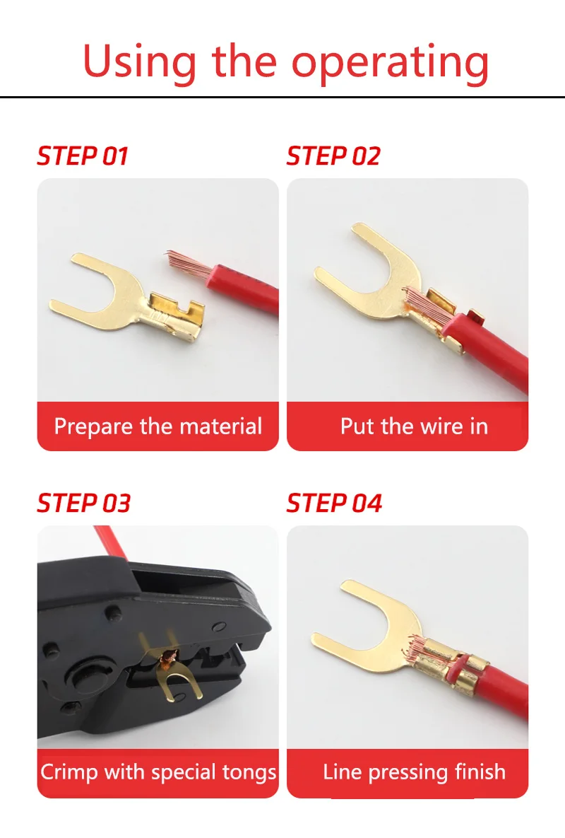 COSSE ELECTRIQUE,M6--Cosse de câble en cuivre en forme de U, Terminal de fourche de terre M3 4 5 ...