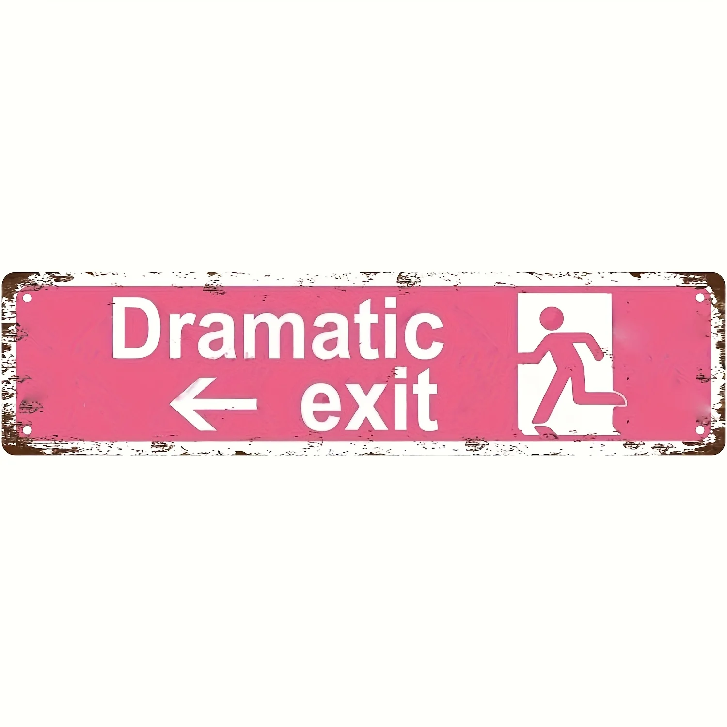 Vintage Metal Sign - "Dramatic Exit" Left Arrow Wall Decor, 40.64x10 ...
