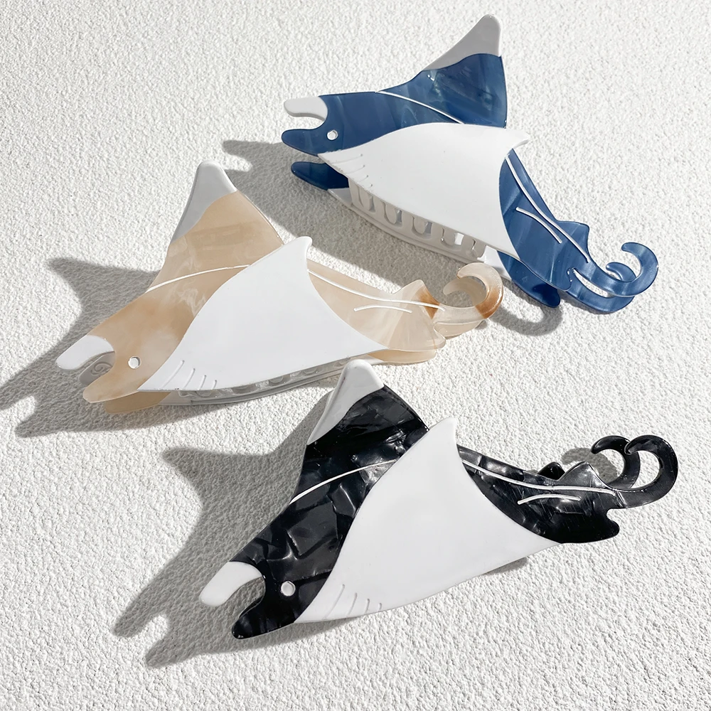 Funny-Oversize-Flying-Fish-Barrettes-Headwear-Non-slip-Ponytail-Marine ...