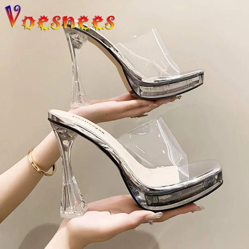 Transparent-PVC-Elegant-High-Heels-13CM-Crystal-Platforms-Outdoors ...