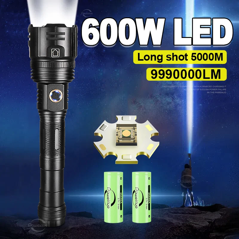 600W-High-Power-LED-Flashlight-With-Usb-Charging-Super-Bright-XHP360 ...