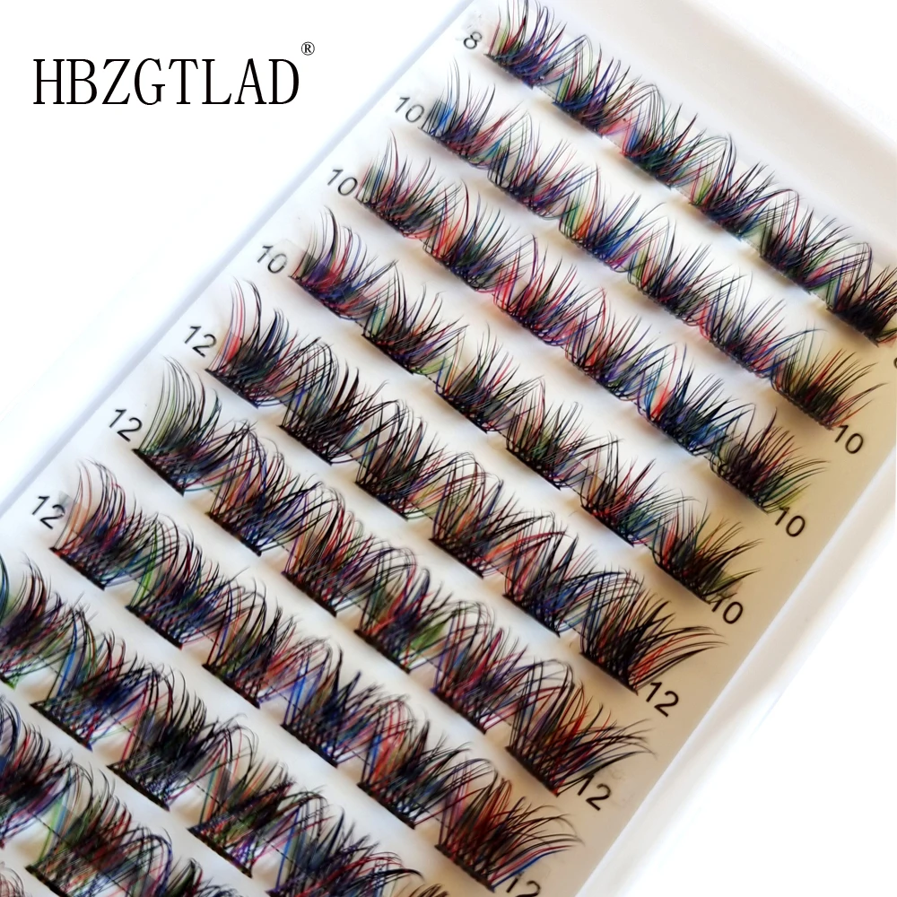 Premade-Fans-DIY-Cluster-Eyelashes-Segment-Lashes-Mixed-Rainbow-Eyelash ...